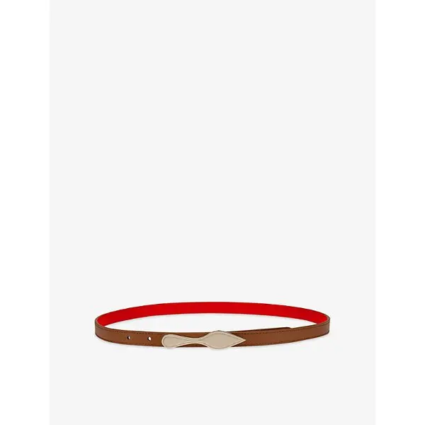 CHRISTIAN LOUBOUTIN Bettina Leather Belt - Cuoio/loubi/gold