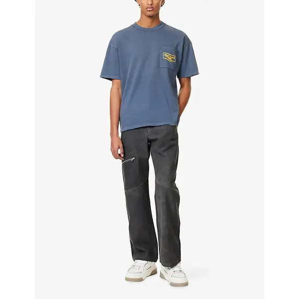 REPRESENT Nothing Faster Graphic-print Cotton T-shirt - Indigo