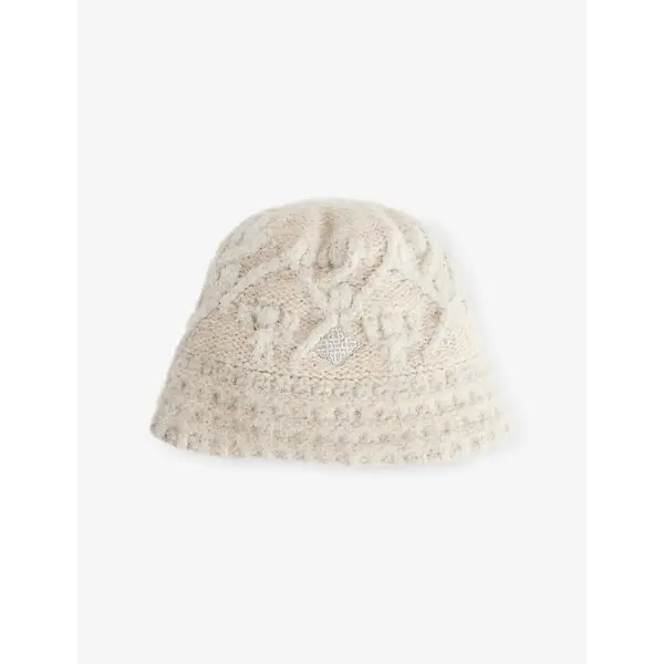 THE COUTURE CLUB Knitted Bucket Hat - Beige