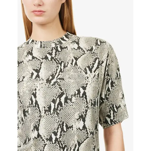 ANINE BING Python-print Cotton T-shirt