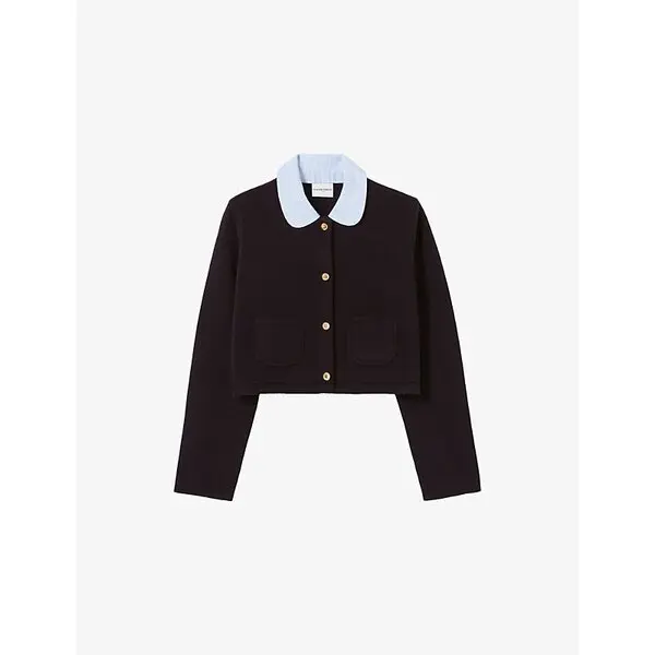 Claudie Pierlot Collared Knitted Cardigan