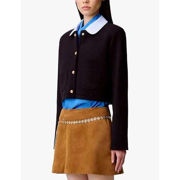 Claudie Pierlot Collared Knitted Cardigan