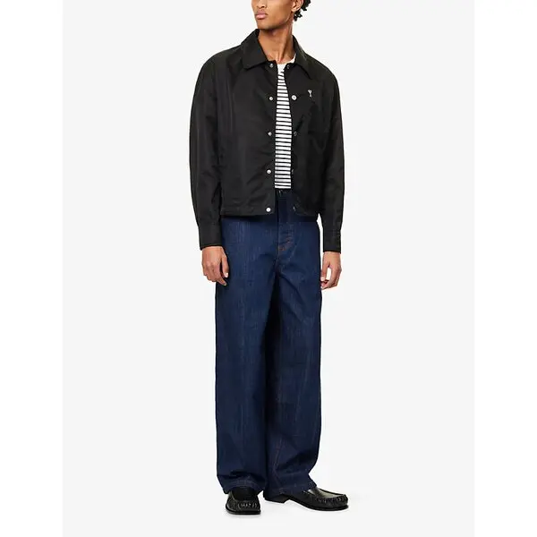 AMI Paris Boxy-fit Woven Jacket - Noir
