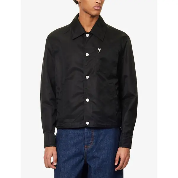 AMI Paris Boxy-fit Woven Jacket - Noir