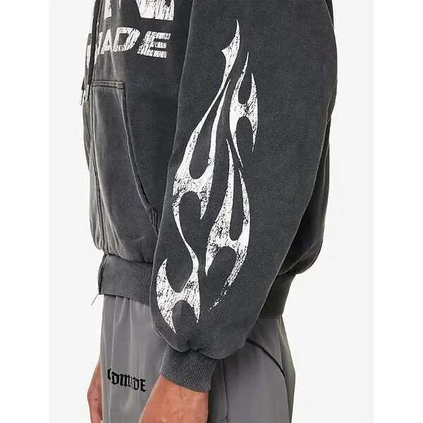 GODMADE Graphic-print Washed Cotton Hoody