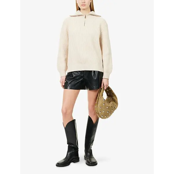 ANINE BING Wool And Cotton-blend Jumper - Beige