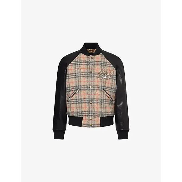Burberry Rosewell Leather-sleeves Wool-blend Jacket