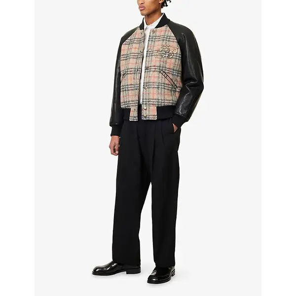 Burberry Rosewell Leather-sleeves Wool-blend Jacket