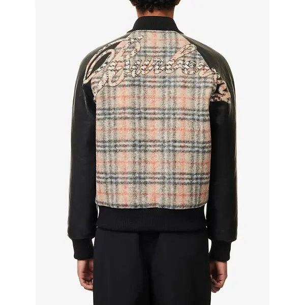 Burberry Rosewell Leather-sleeves Wool-blend Jacket