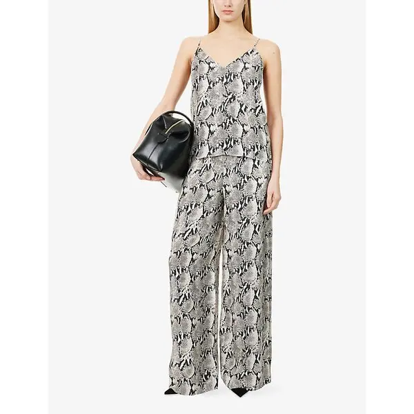 ANINE BING Printed Woven Trousers - Python