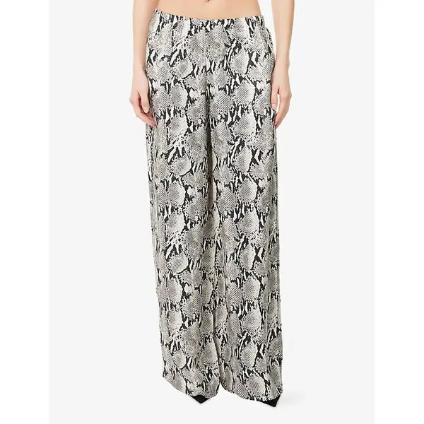 ANINE BING Printed Woven Trousers - Python