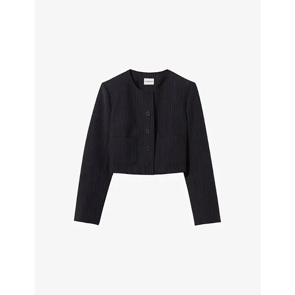 Claudie Pierlot Striped Wool-blend Jacket