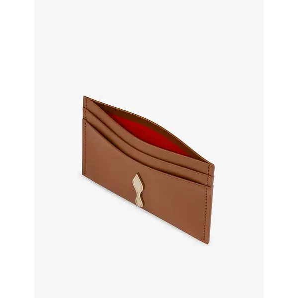 CHRISTIAN LOUBOUTIN Bettina Calf-leather Card Holder - Cuoio/gold