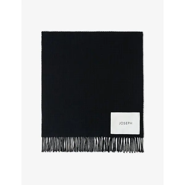 JOSEPH Flora Waffle Wool Scarf - Black