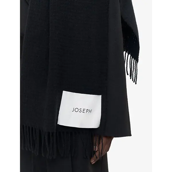 JOSEPH Flora Waffle Wool Scarf - Black