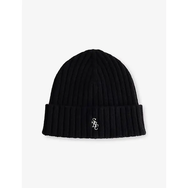 SPORTY & RICH Ribbed Cashmere And Wool Beanie - Black