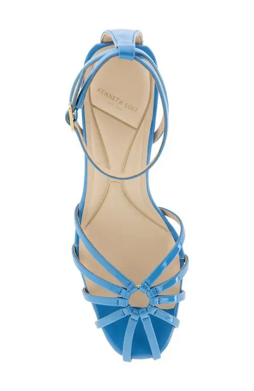KENNETH COLE Genevieve Ankle Strap Sandal - Blue Patent