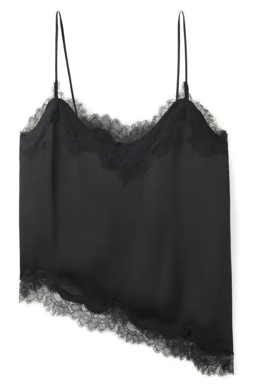 Mango Lace Trim Camisole - Black