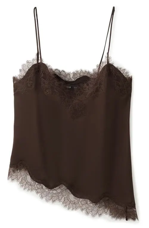 Mango Lace Trim Camisole - Brown