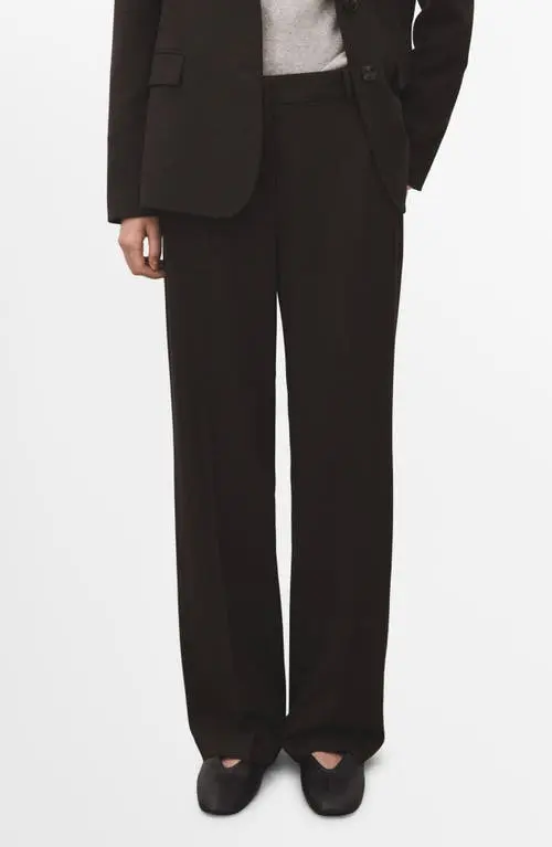 Mango Straight-leg Trousers - Chocolate