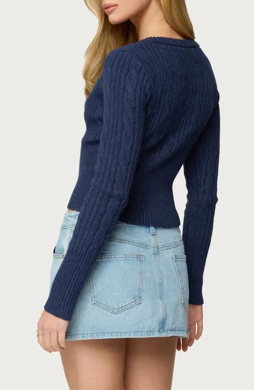 EDIKTED Cable Knit Henley