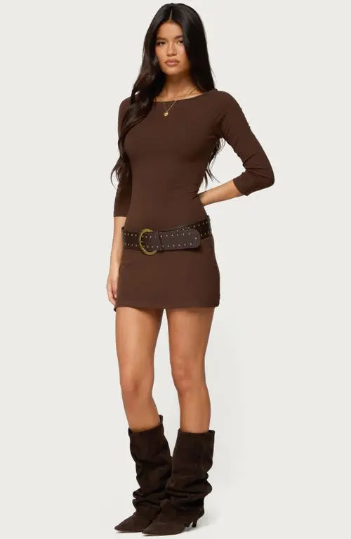 EDIKTED Boat Neck Minidress