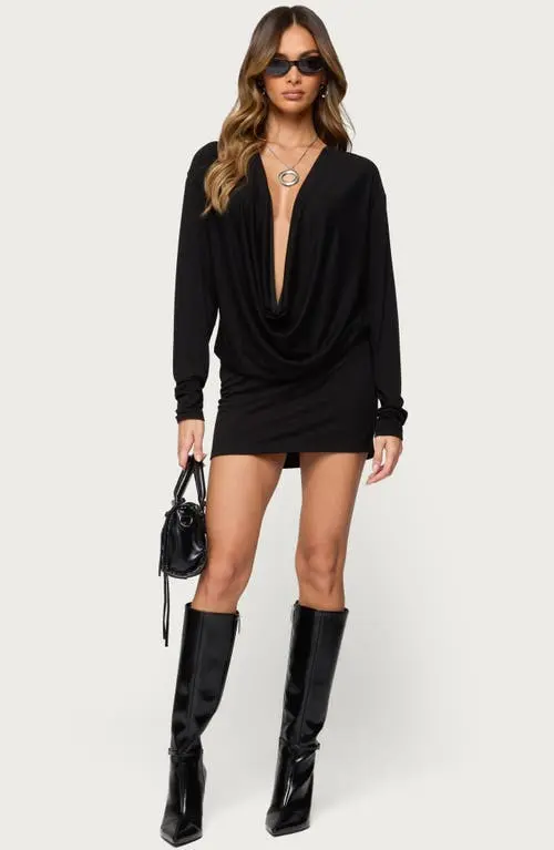 EDIKTED Romelia Cowl Neck Minidress