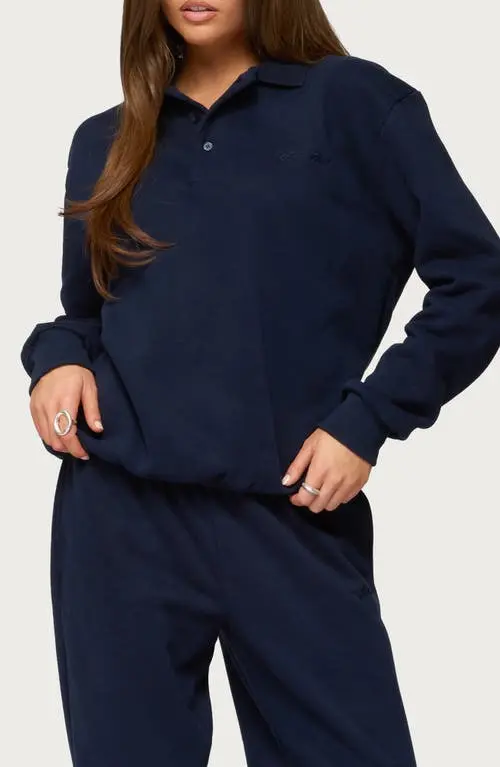 EDIKTED Jayce Oversized Polo Sweatshirt