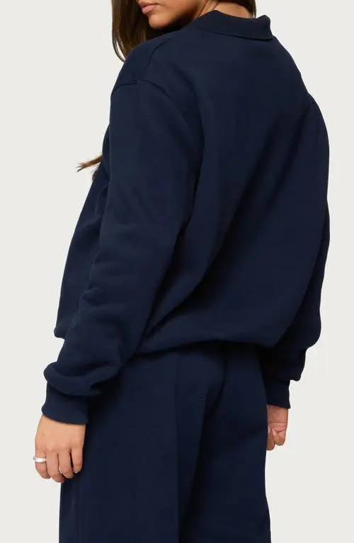 EDIKTED Jayce Oversized Polo Sweatshirt