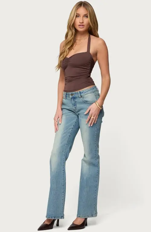 EDIKTED Ruched Halter Crop Top