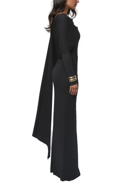 JLUXLABEL Asymmetric Maxi Dress - Black