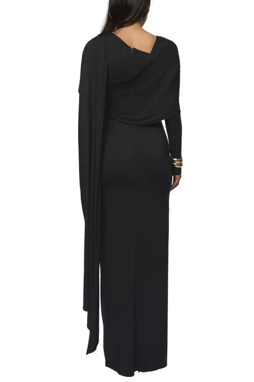 JLUXLABEL Asymmetric Maxi Dress - Black