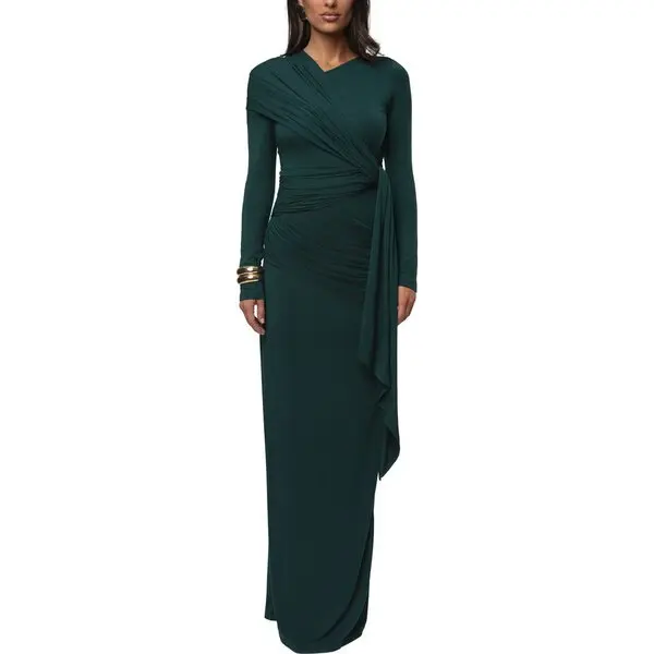JLUXLABEL Asymmetric Maxi Dress - Emerald