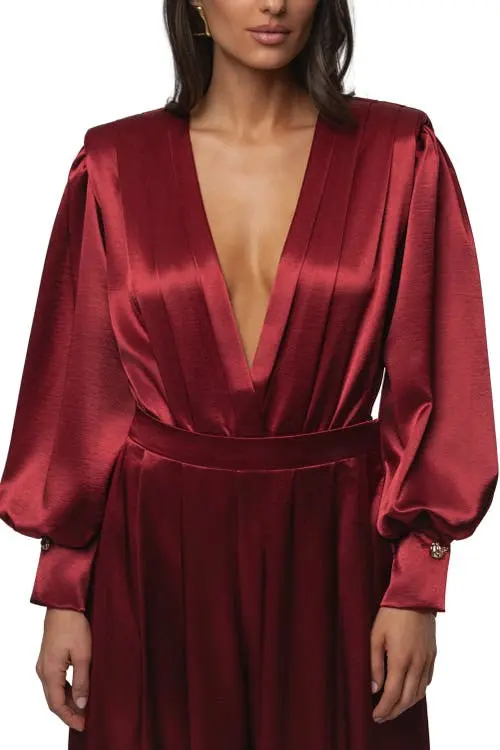 JLUXLABEL Satin Radiance Bodysuit - Red