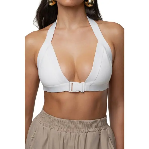 JLUXLABEL Belted Halter Top - Ivory