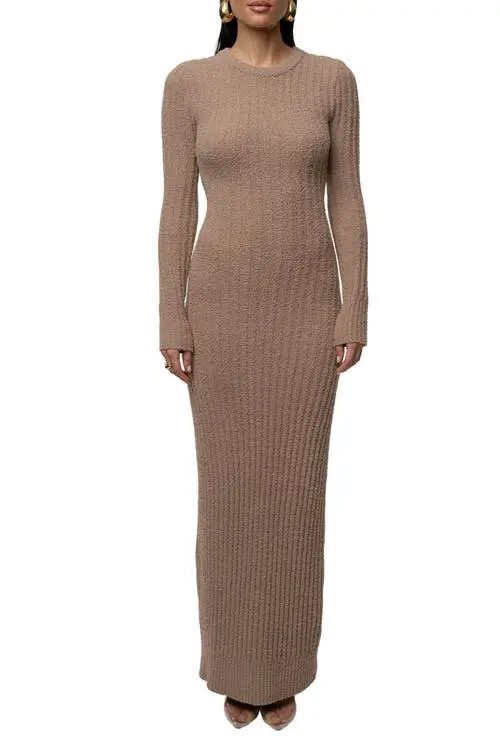 JLUXLABEL Ribbed Maxi Dress With Shawl