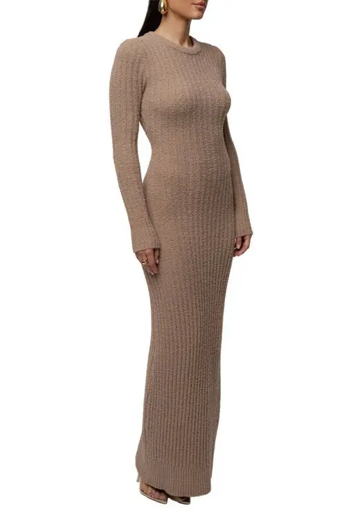 JLUXLABEL Ribbed Maxi Dress With Shawl