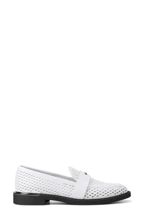 Dkny Perforated Loafer With Logo - White