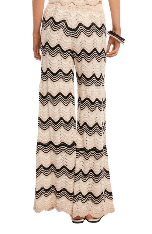 CAPITTANA Kari Open Stitch Wide Leg Pants - Neutral