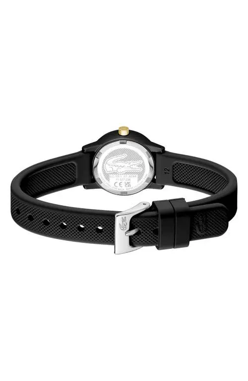 Lacoste L.12.12 Mini Swift Silicone Strap Watch - Black