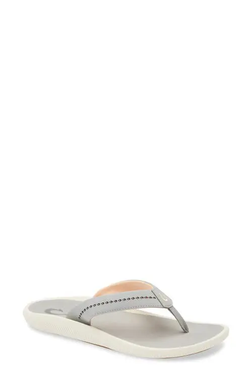 Olukai Ulele Water-resistant Flip-flop - Ash/ash