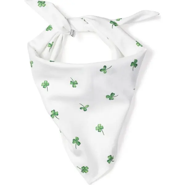 PETITE PLUME Shamrocks Dog Bandana - White