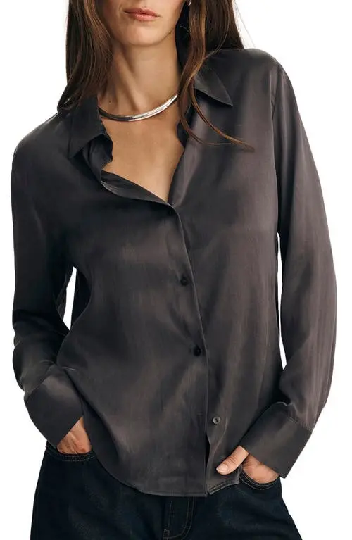 MAVI Slim Fit Silk Button-up Shirt