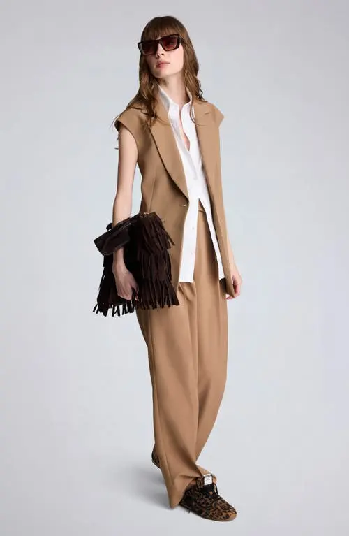 KENNETH COLE Pleated Mid-rise Wide-leg Pants