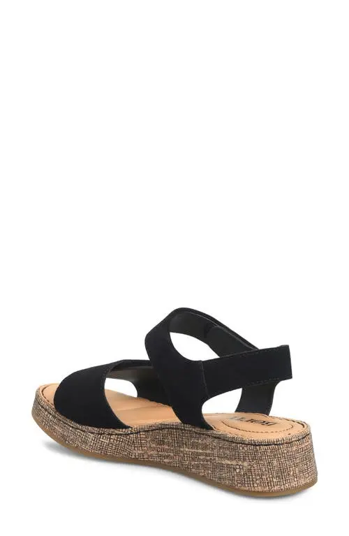 BØRN Cabanas Wedge Sandal - Black Suede