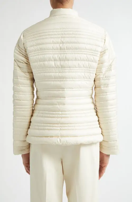 Moncler Cataire Stripe Quilted Down Puffer Jacket - Neutral