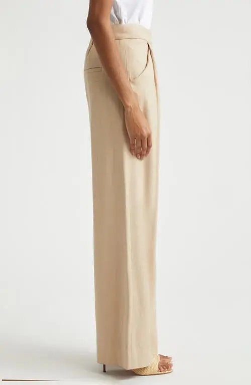 Veronica Beard High Waist Wide Leg Pants - Stone Khaki