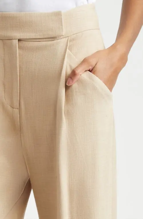 Veronica Beard High Waist Wide Leg Pants - Stone Khaki