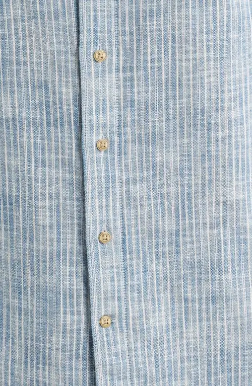 Johnnie-o Ennis Hangin' Out Stripe Short Sleeve Stretch Cotton Button-up Shirt
