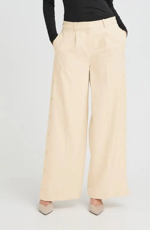 ICHI Wide-leg Pleated Pants